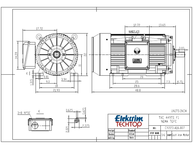 TXC 449TS F1 Nema Tefc | PDF