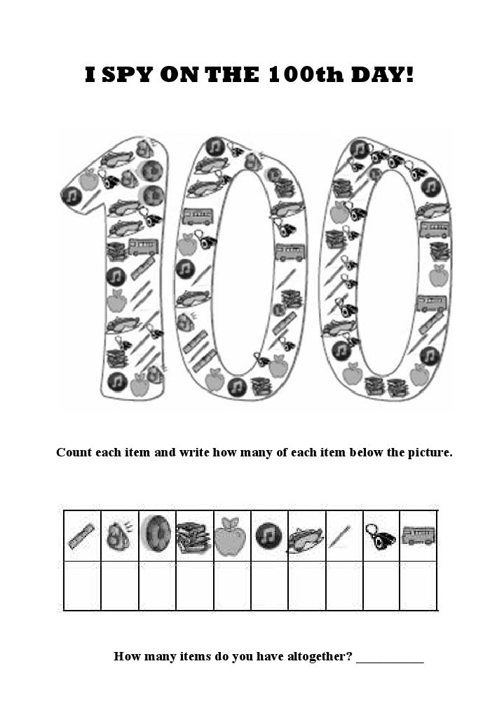 100th Day Counting Activity | PDF