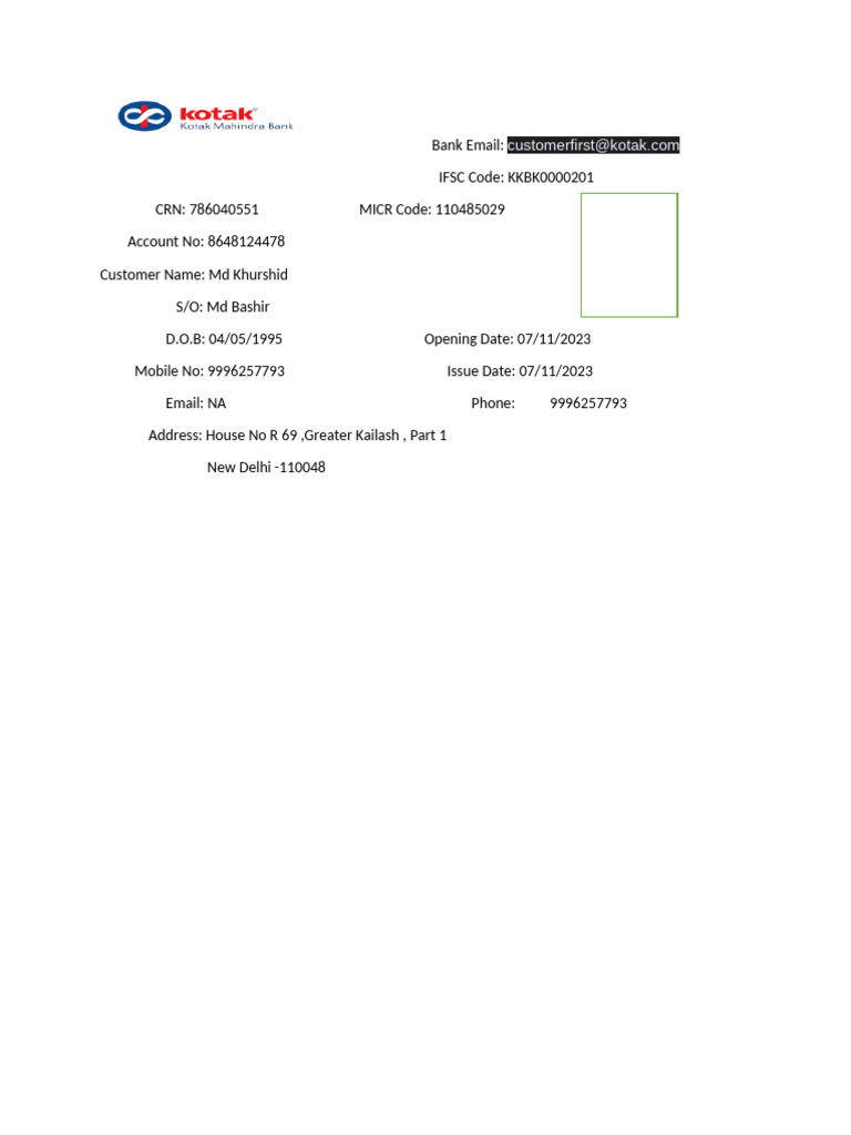 customer bank passbook | PDF