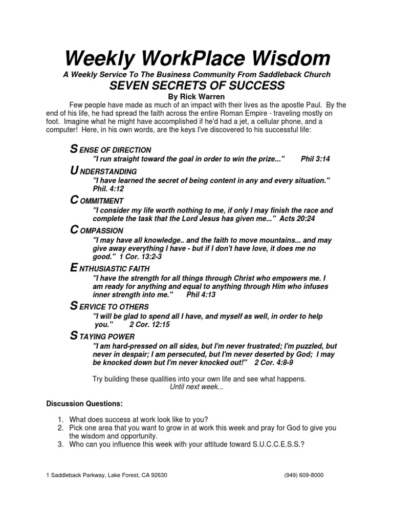 Seven Secrets of Success Explained | PDF | Religion & Spirituality