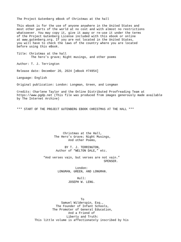 Christmas at the hall- plain text | PDF | Project Gutenberg | Happiness