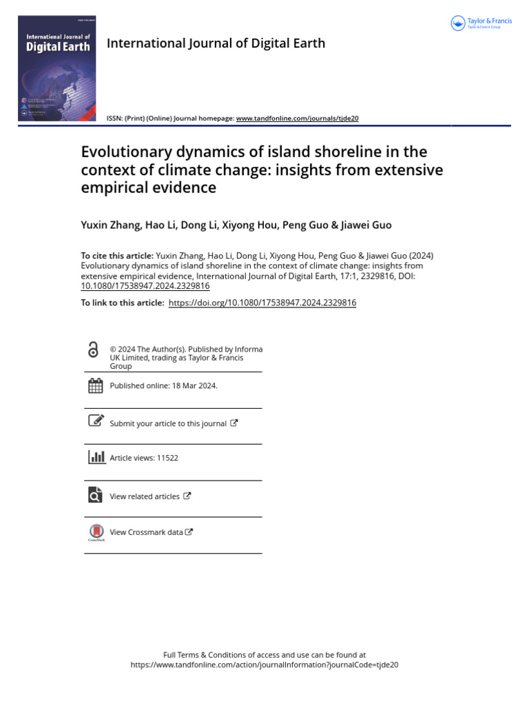 Evolutionary Dynamics of Island Shoreline in The Context of Climate ...