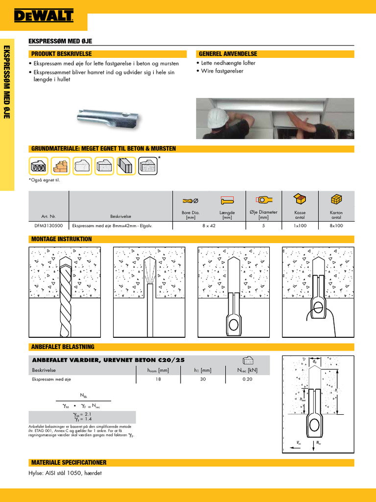 DW - Mechanical Anchors PS 073470 TDS Express Nail Ceiling Clips DA | PDF