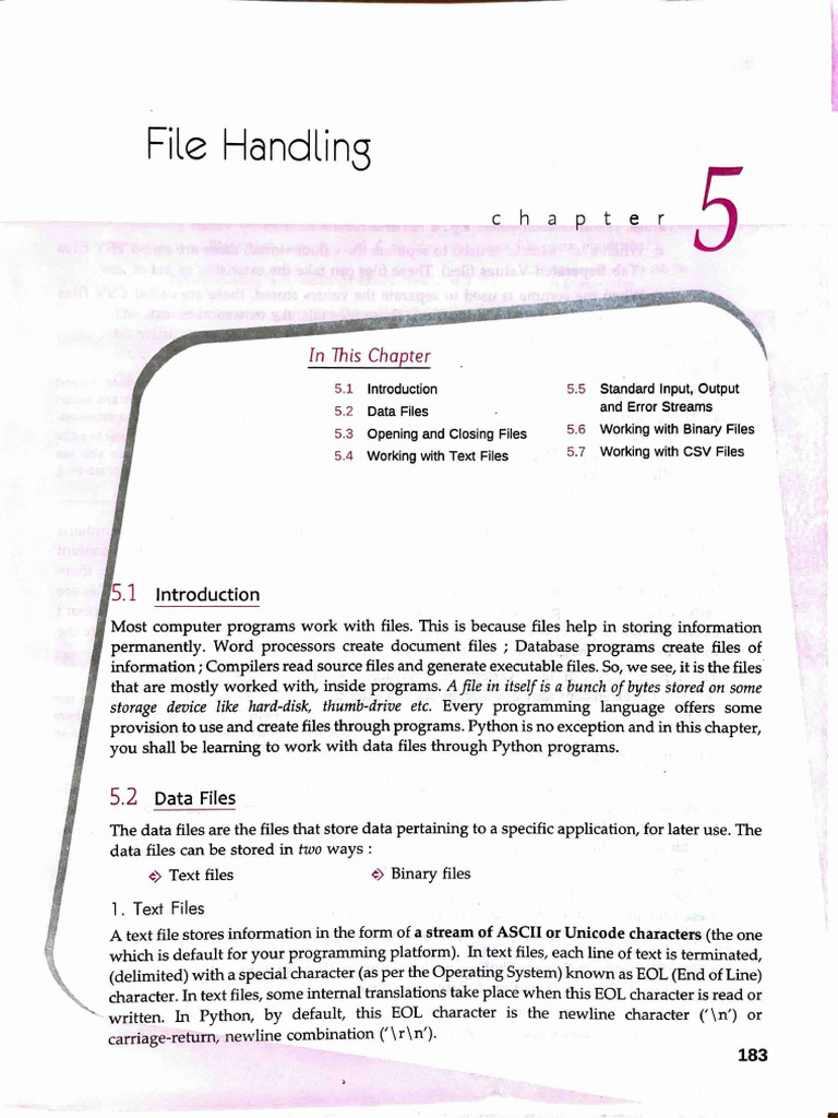 CH - File Handling - XII | PDF