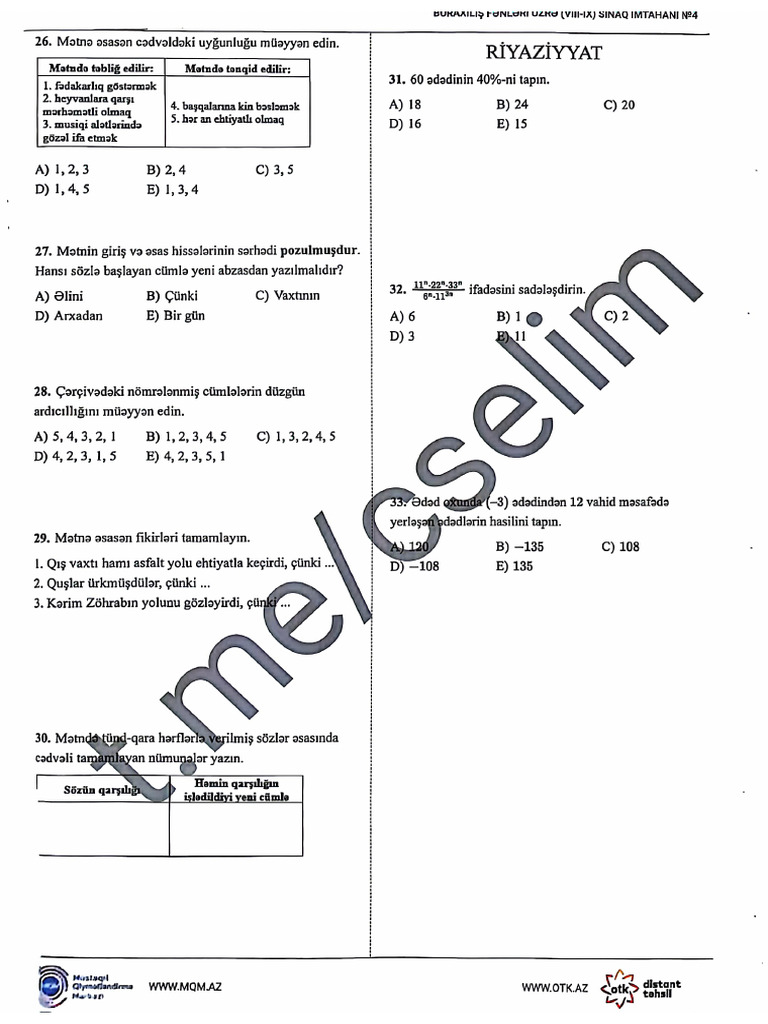 15.12.2024 Otk 9-Cu Sinif TG | PDF