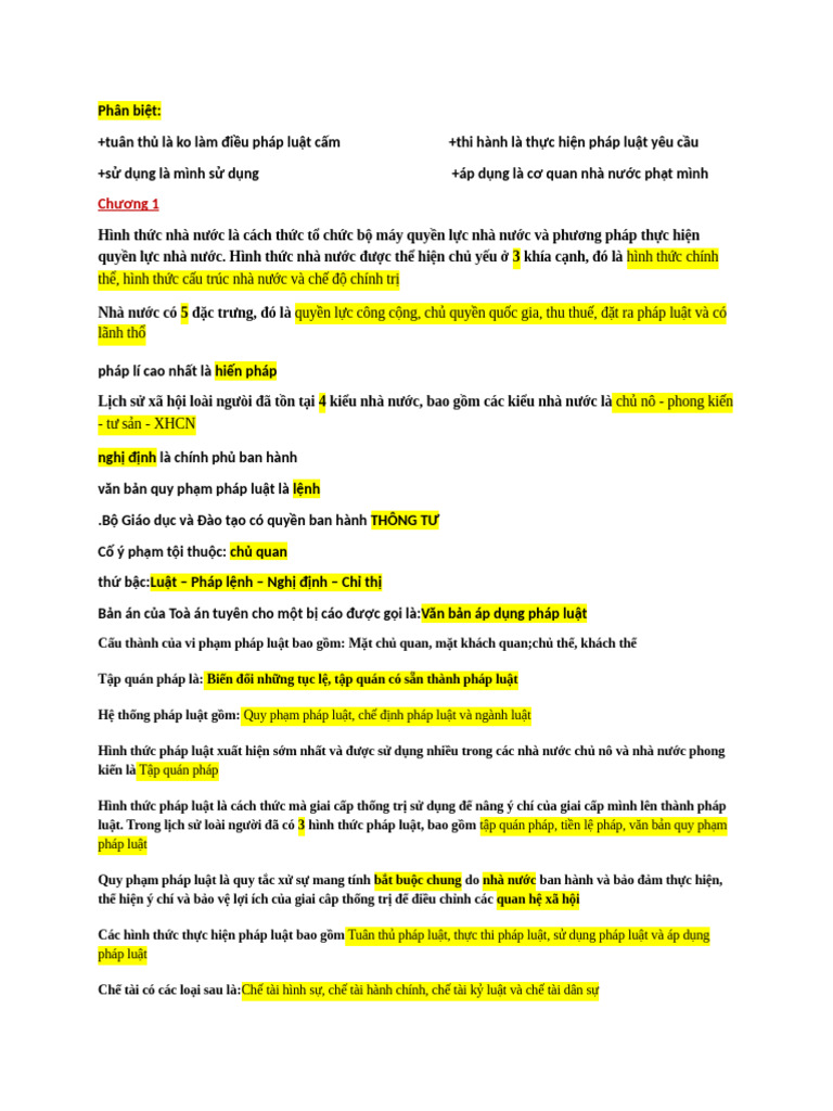 phần hay ra cuối kì pldc | PDF