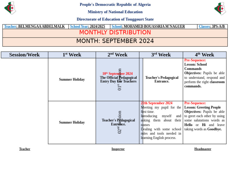 September 2024 Lesson Plan for 3PS-A/B | PDF | Teaching | Learning