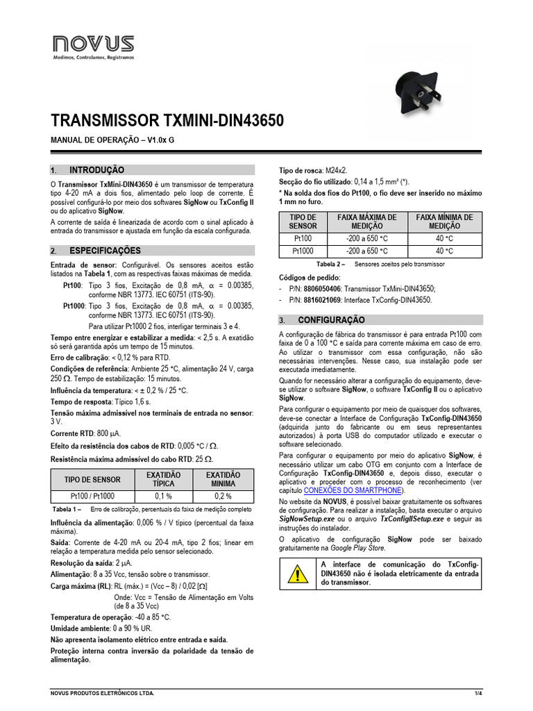 Manual Transmissor Txmini-Din43650 v10x G PT | PDF | Smartphone | USB