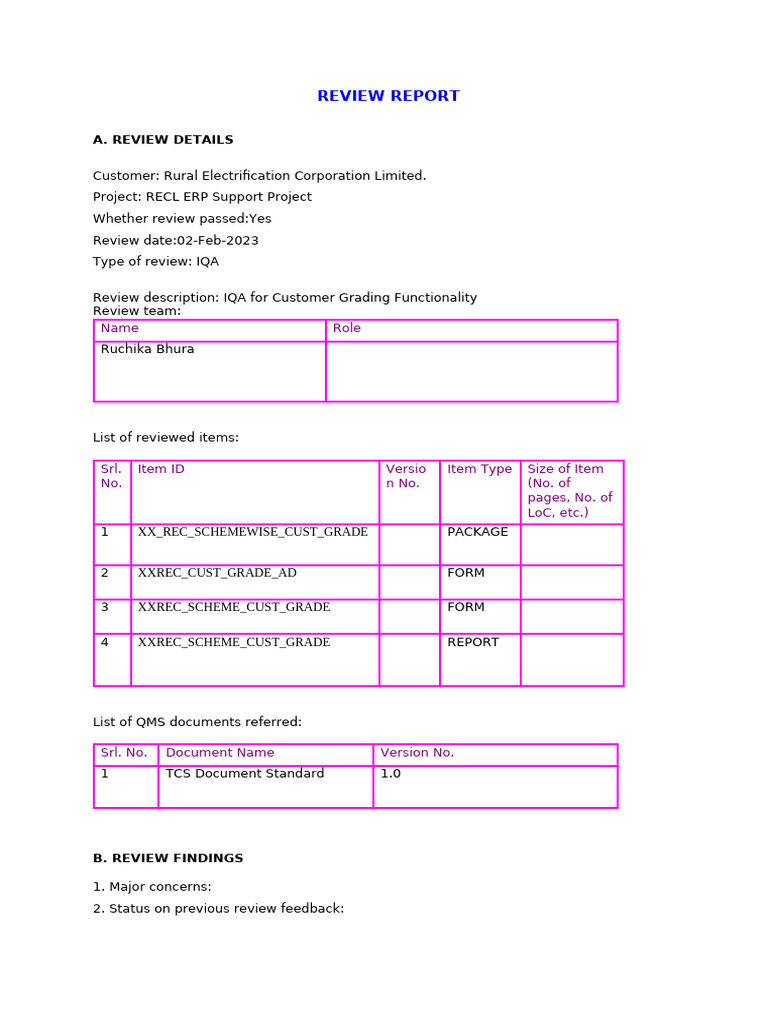 Reveiw Report IQA (1) | PDF