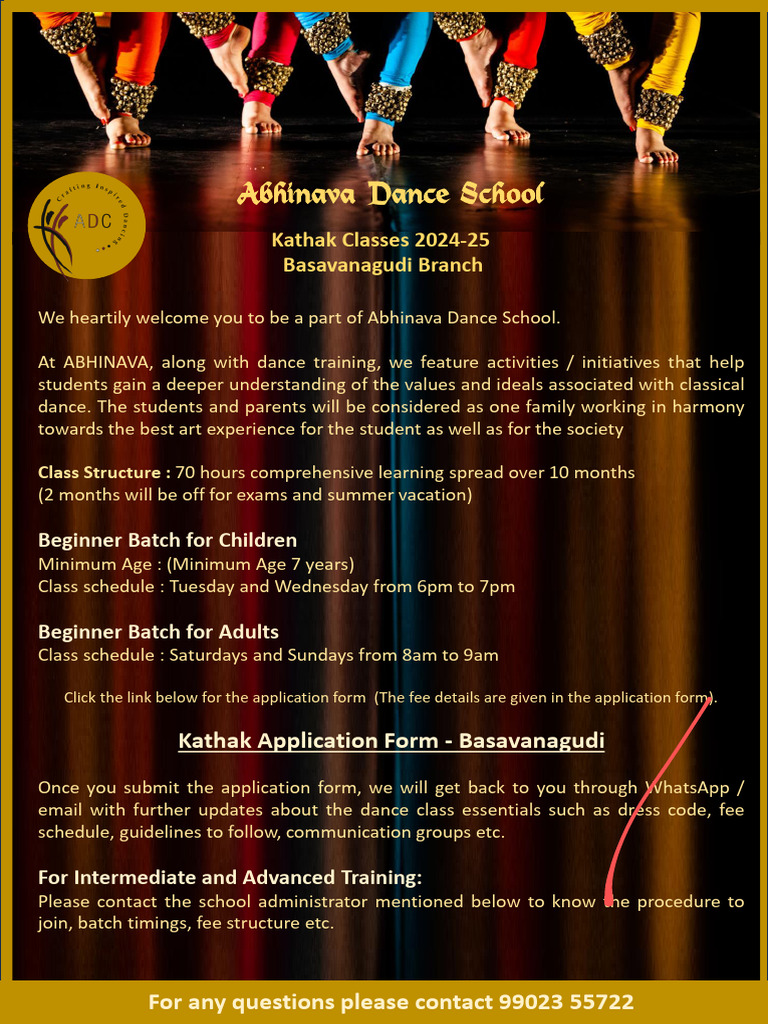 Admission Basavanagudi Kathak | PDF