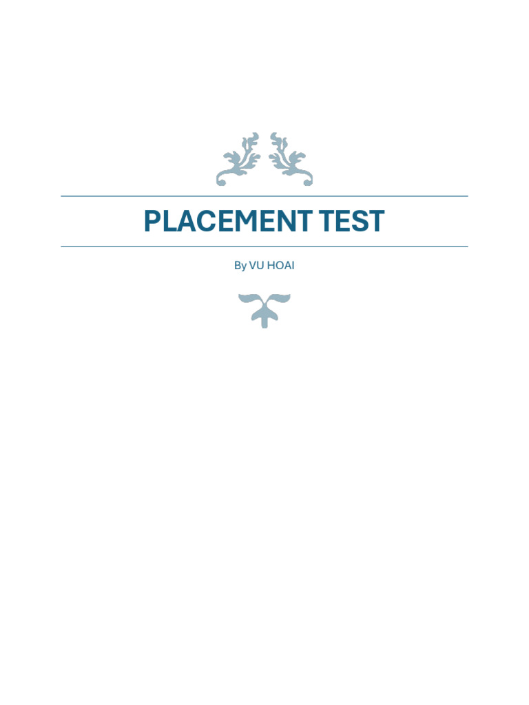 Placement Test | PDF