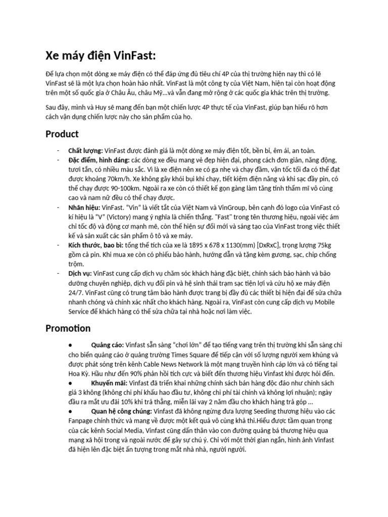 Xe Điện VinFast | PDF