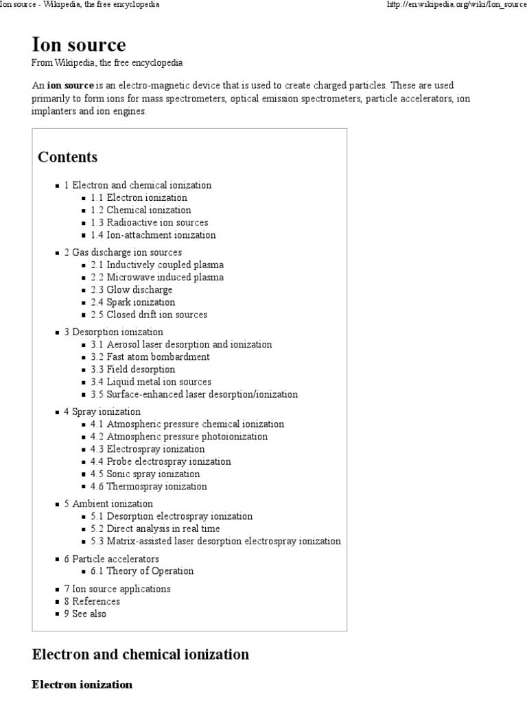 Ion Source | PDF | Electrospray Ionization | Ion
