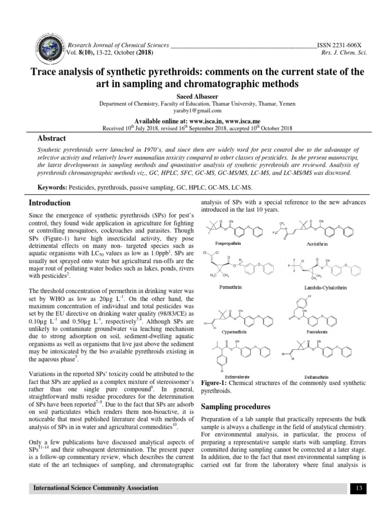 Res.J Chem Trace Analysis of Synthetic | PDF | Gas Chromatography | High Performance Liquid ...