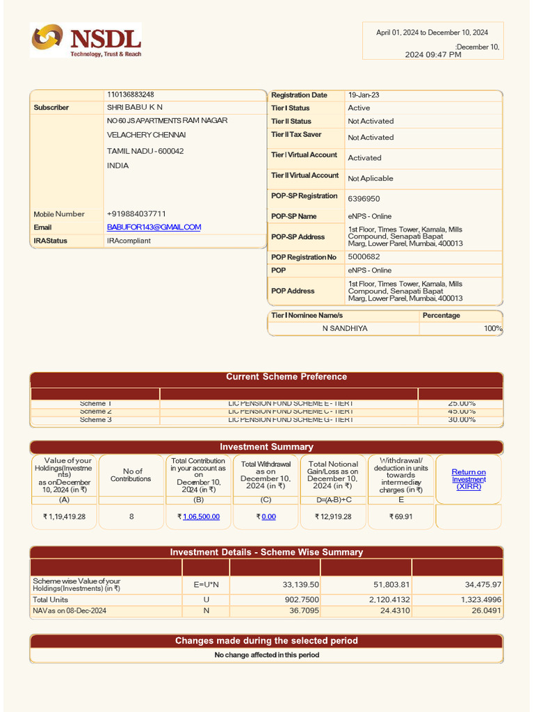 NPS | PDF | Personal Finance | Employee Benefits