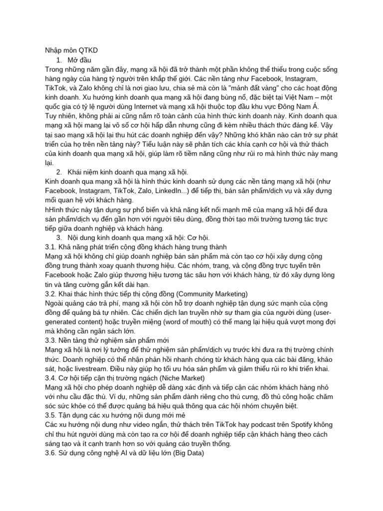 Nhập Môn Qtkd | PDF