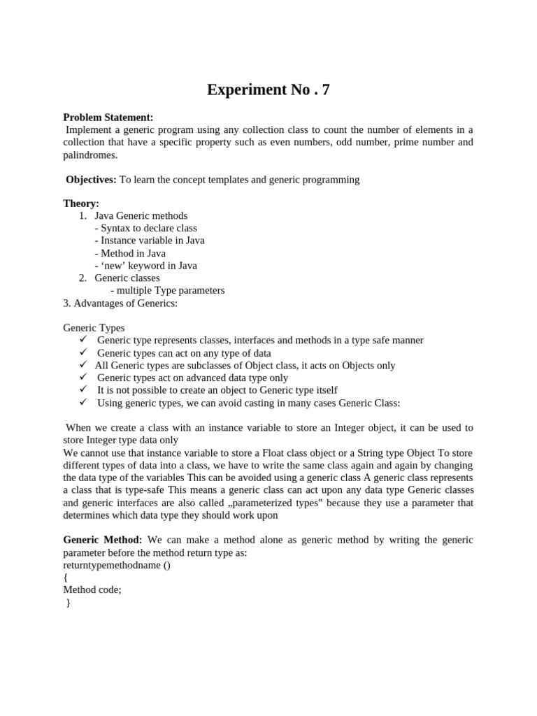 Java Generics and File Handling Guide | PDF | Class (Computer ...