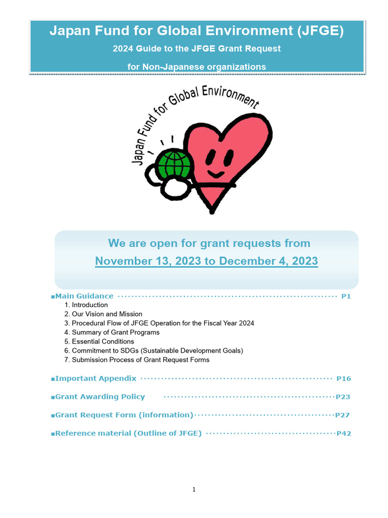 2024 Guide To The JFGE Grant Program Request Forms | PDF | Conservation ...