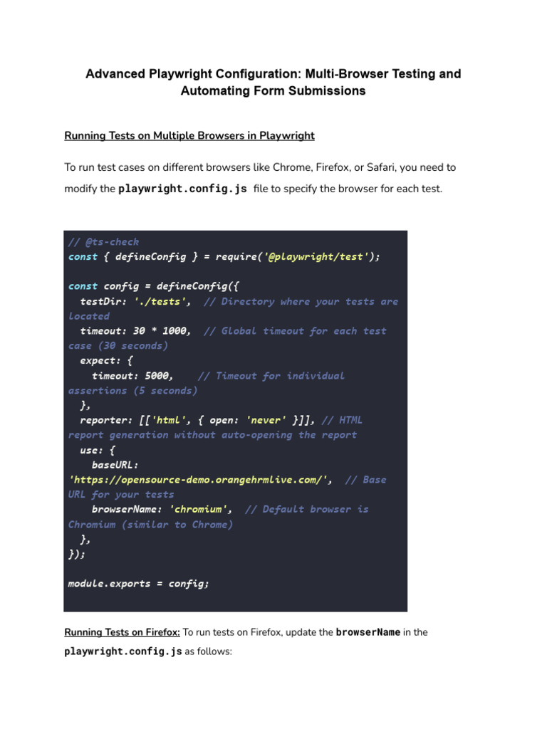 Advanced Playwright Configuration | PDF | Safari (Web Browser) | System ... Advanced Playwright Configuration | PDF | Safari (Web Browser) | System ...