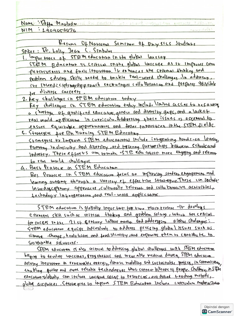 Deffa Maulidan - 2404050076 - Resume of Nati | PDF