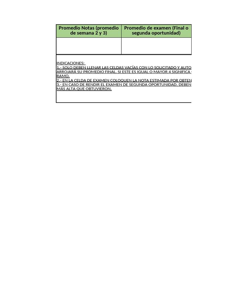 Calculo Promedio Final | PDF