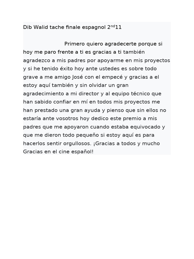 Dib Walid Tache Finale Espagnol 2nd11 | PDF