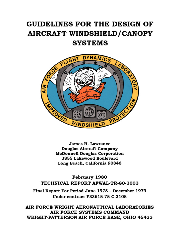6 Guidelines For The Design of Aircraft Windshield Canopy Systems ...