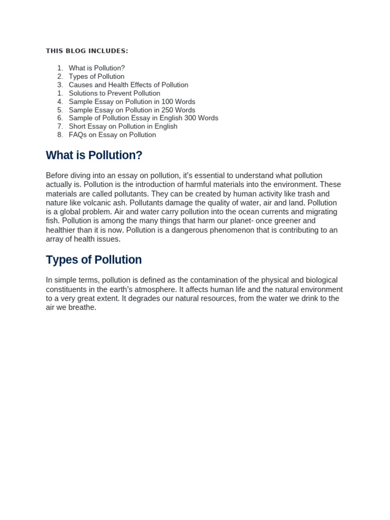 Understanding Pollution: A Simple Guide | PDF | Pollution | Water Pollution