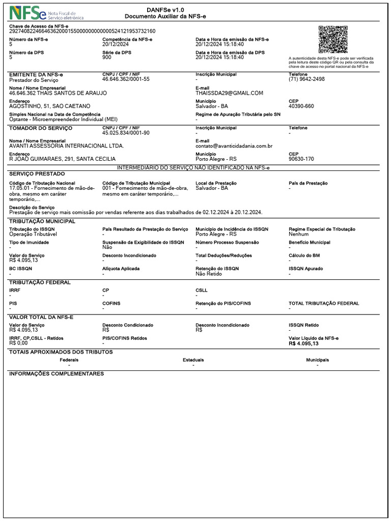 NFE THAIS ARAUJO | PDF
