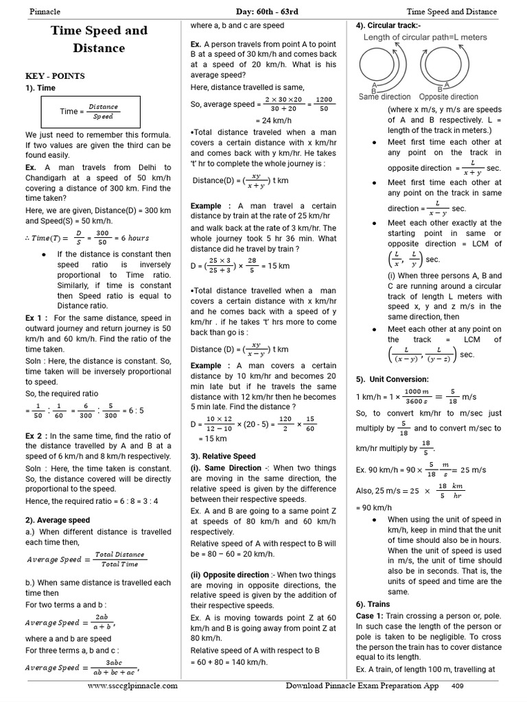 Speed & Distance Mastery Guide | PDF | Metrology | Quantity