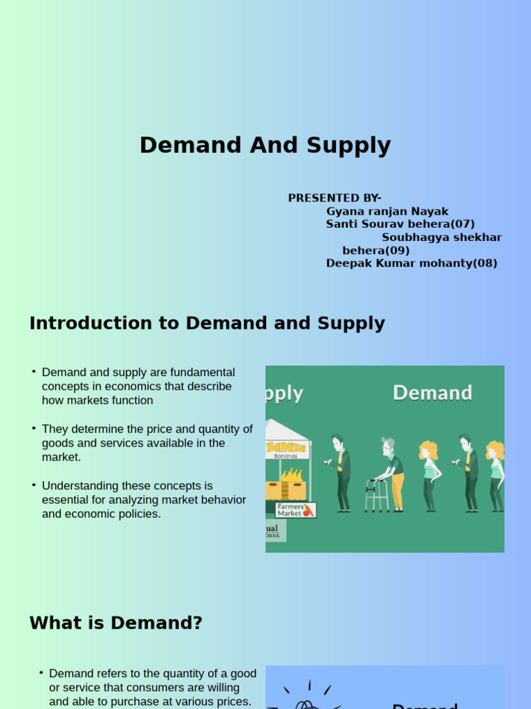 Demand and Supply - PPTX Final | PDF | Supply (Economics) | Demand