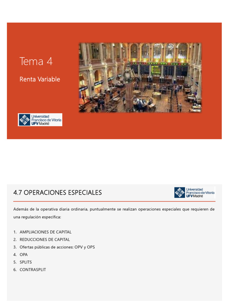 Tema 4 Parte 2 Renta Variable | PDF | Compartir (Finanzas) | Oferta pública inicial