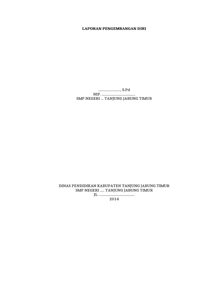 LAPORAN PENGEMBANGAN DIRI 2016 | PDF