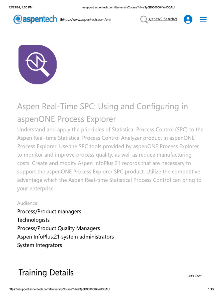 Aspen Real Time SPC Using and Configuring in aspenONE Process Explorer | PDF