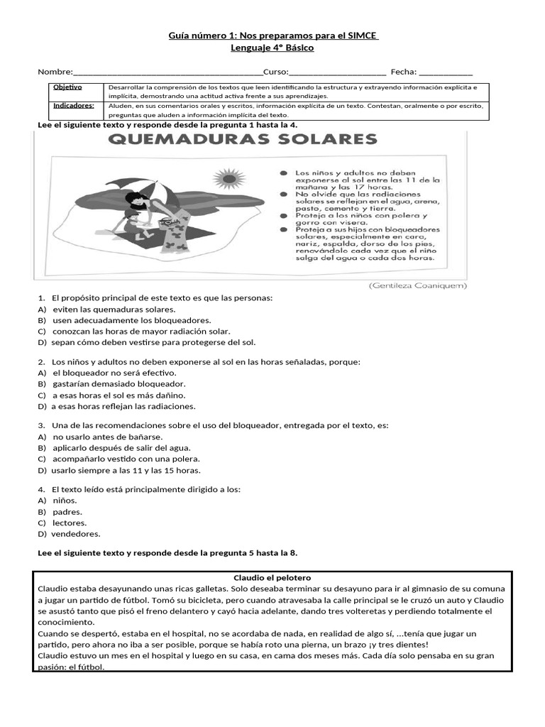 Guia Número 1 SIMCE | PDF | Saturno | Júpiter