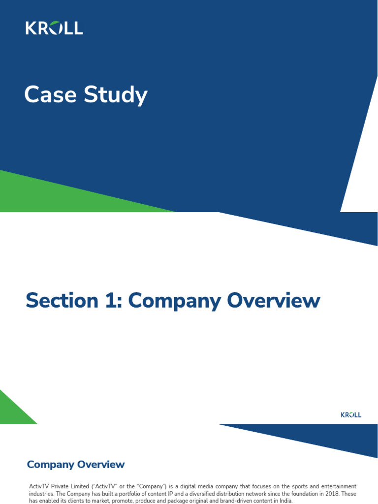 Final - Kroll - DCF Case Study | PDF | Discounted Cash Flow | Expense