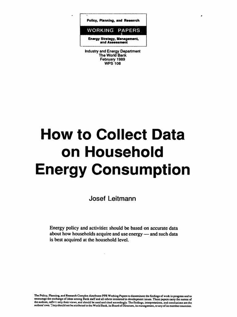 How to Collect Data on Household Energy Consumption | PDF | Survey ...