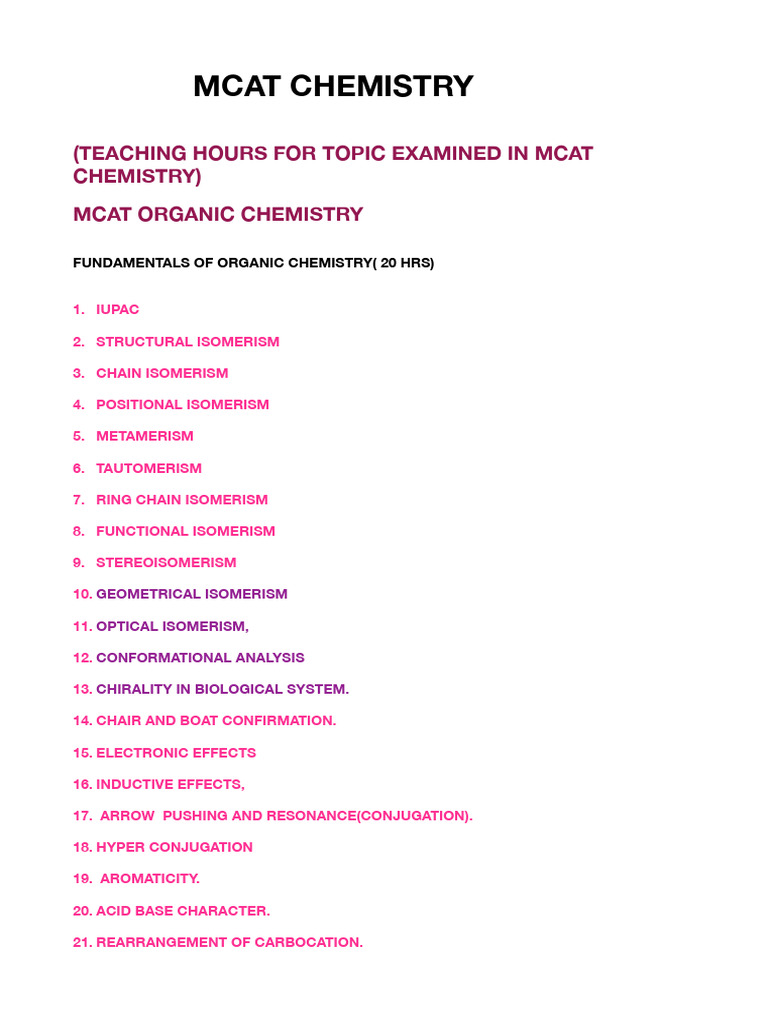 Mcat Chemistry | PDF