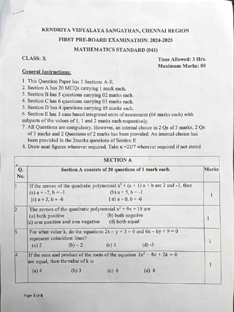 Preboard 1 Math | PDF | Circle | Sphere