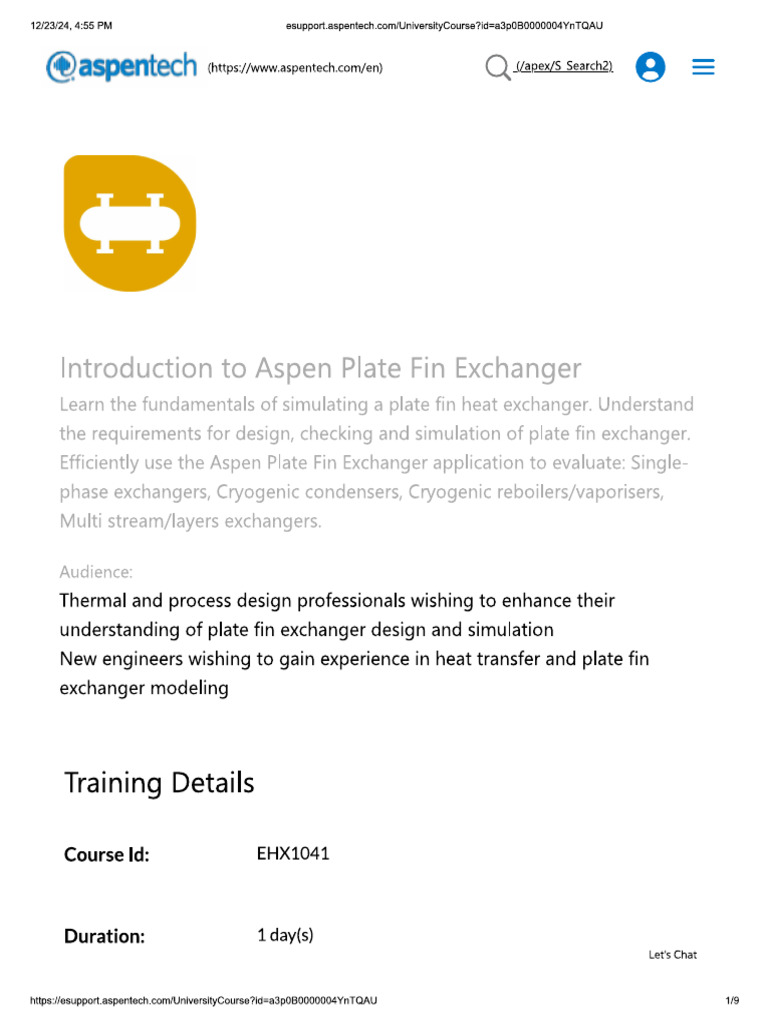 Introduction To Aspen Plate Fin Exchanger | PDF
