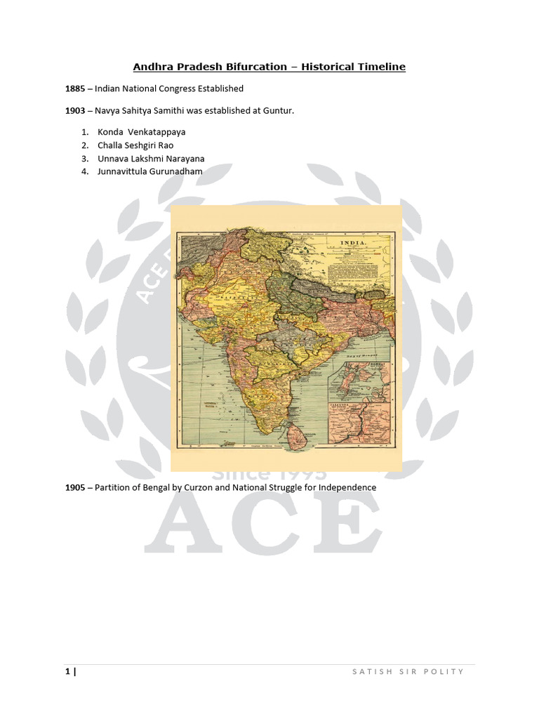 Andhra Pradesh Bifurcation Timeline | PDF | South India | Government Of ...