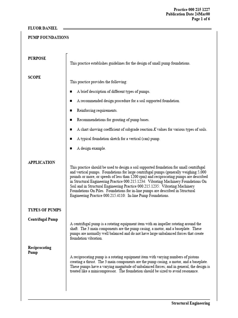 Pump Foundations | PDF | Epoxy | Pump