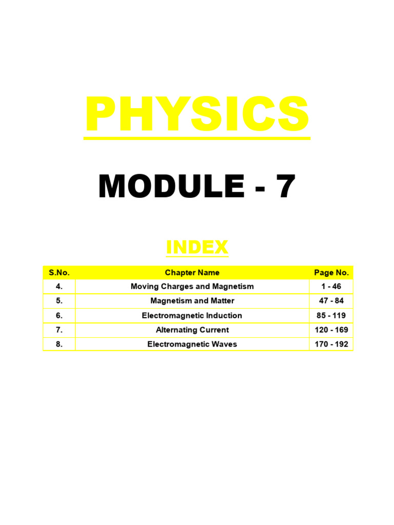 NEET - Physics - Module 7 | PDF | Magnetic Field | Electric Current