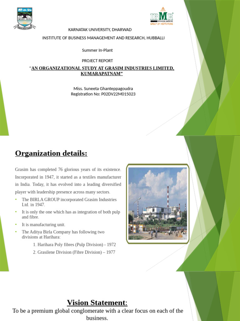 Organizational Study at Grasim Industries | PDF | Textiles