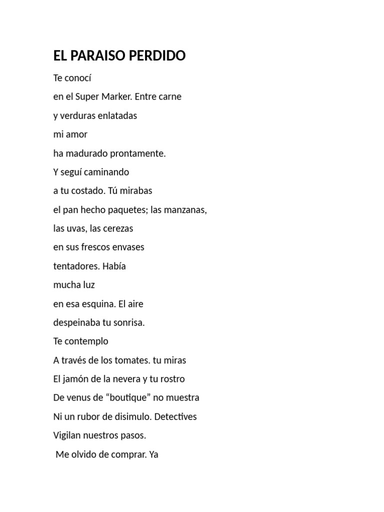 EL PARAISO PERDIDO Dayana | PDF