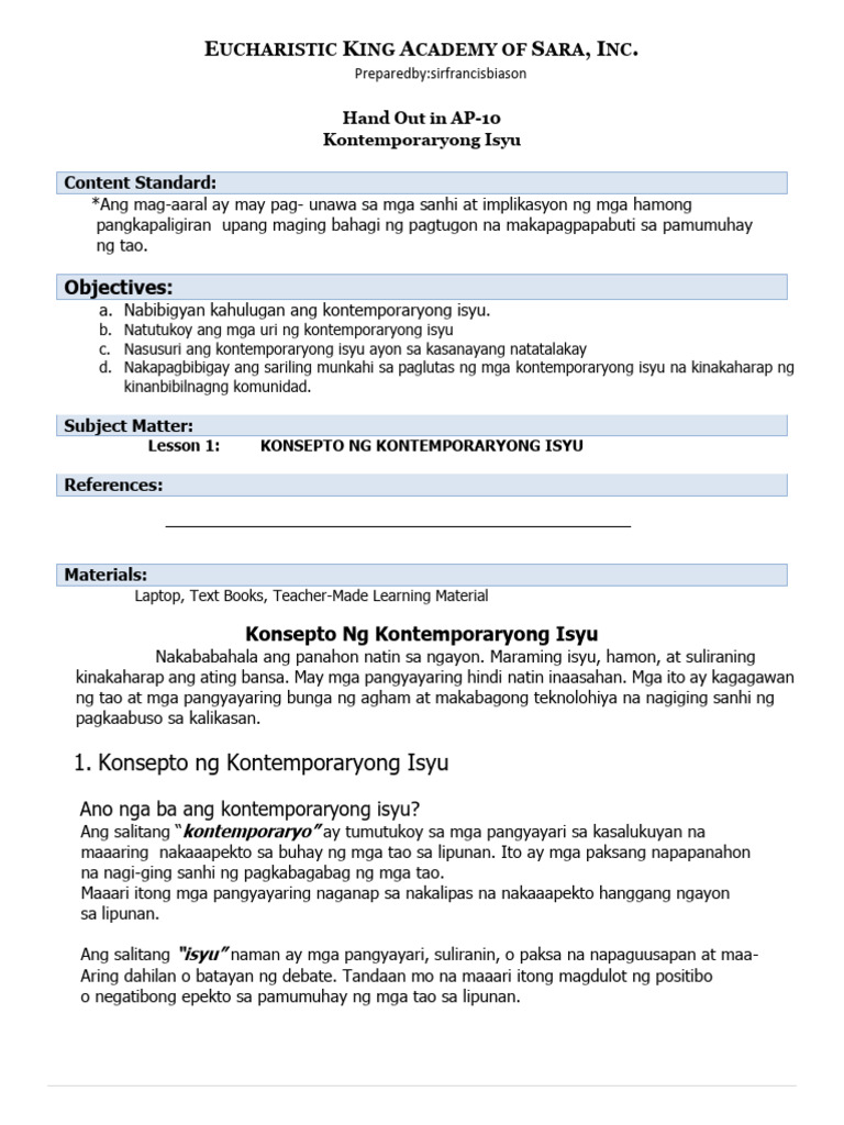 Handout g10 | PDF