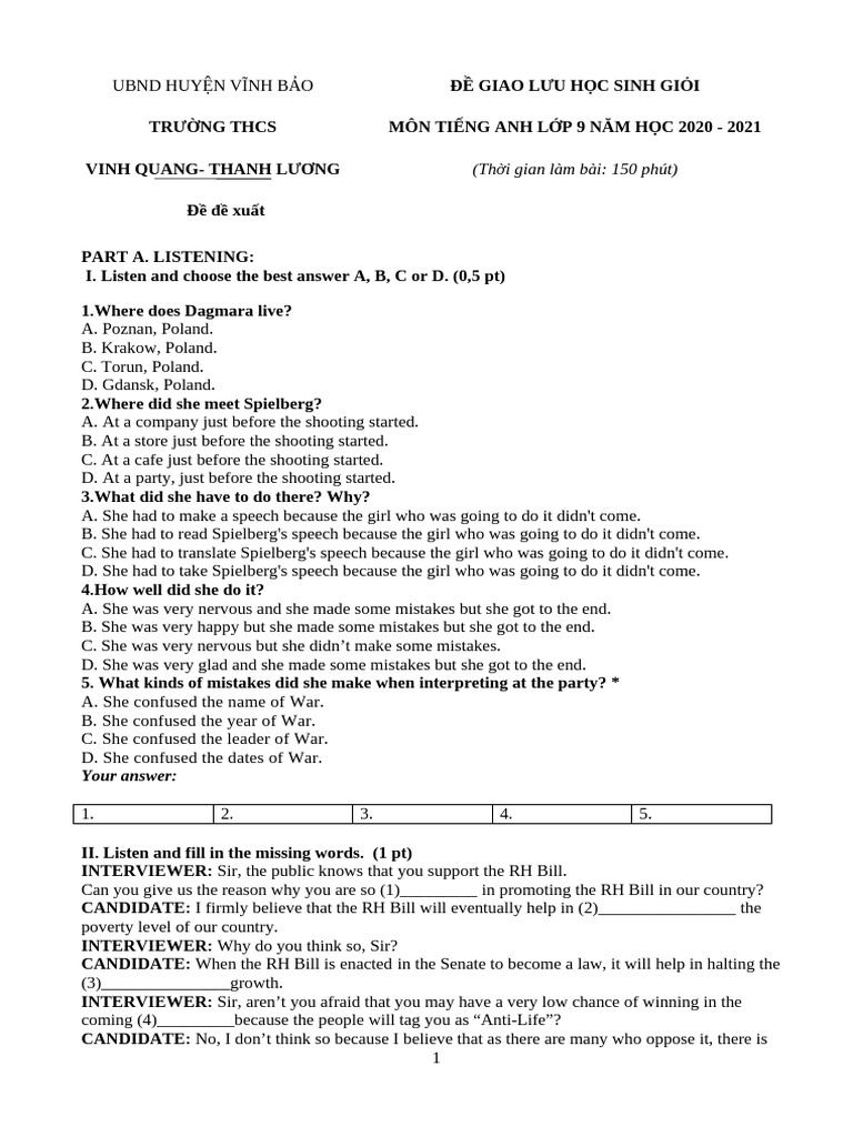 ĐỀ HSG ANH 9 -1 | PDF | Space Exploration | Asteroid