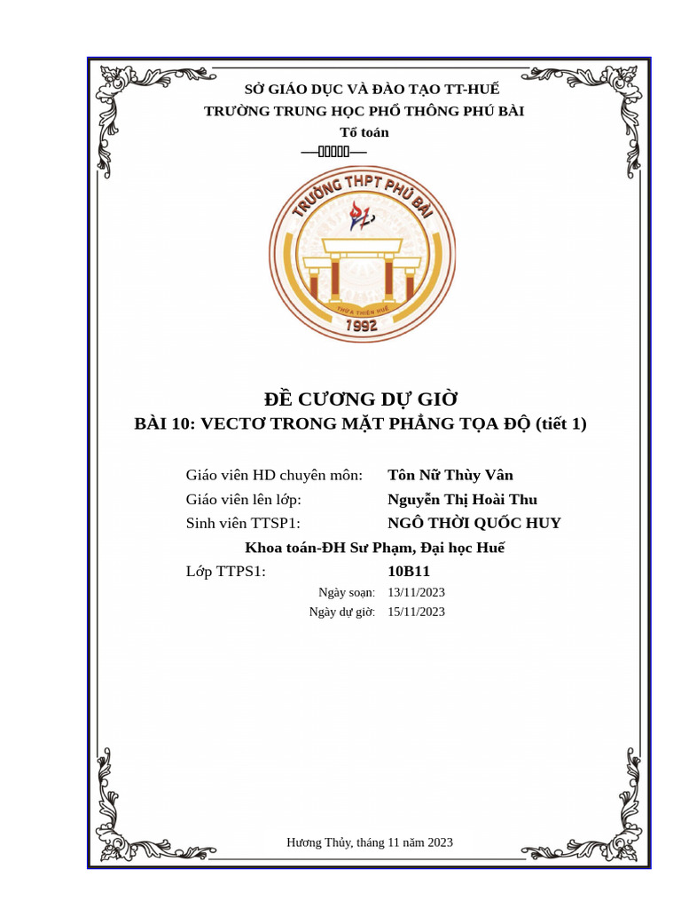 bài 10-10b11-Vecto trong mặt phẳng tọa độ (tiết 1) | PDF