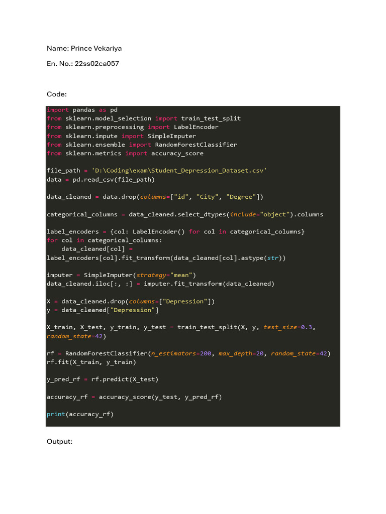 22ss02ca057 - AI Practical Exam | PDF