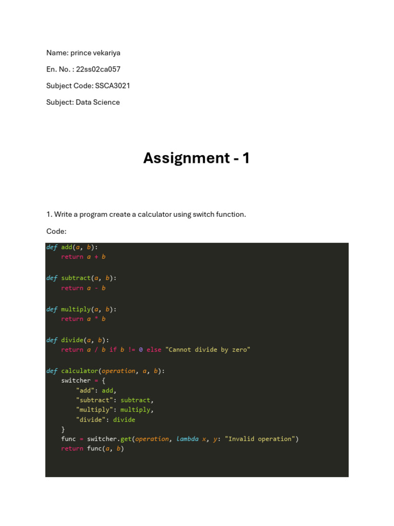 Asignment - 1 | PDF | Anonymous Function | Sequence